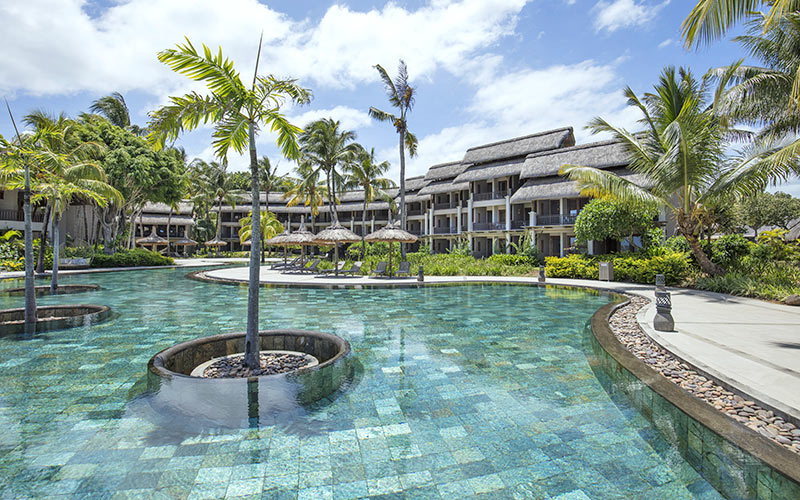 heritage awali golf resort mauritius facade pool